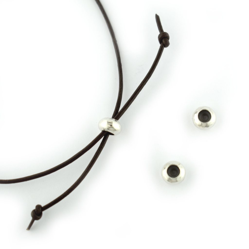 Adjustable Slide Clasp for 1mm Cord Silver Plated - The Bead Shop ...