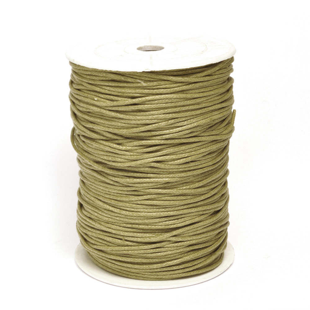 2mm Waxed Cotton Cord Olive Brown - The Bead Shop Nottingham Ltd
