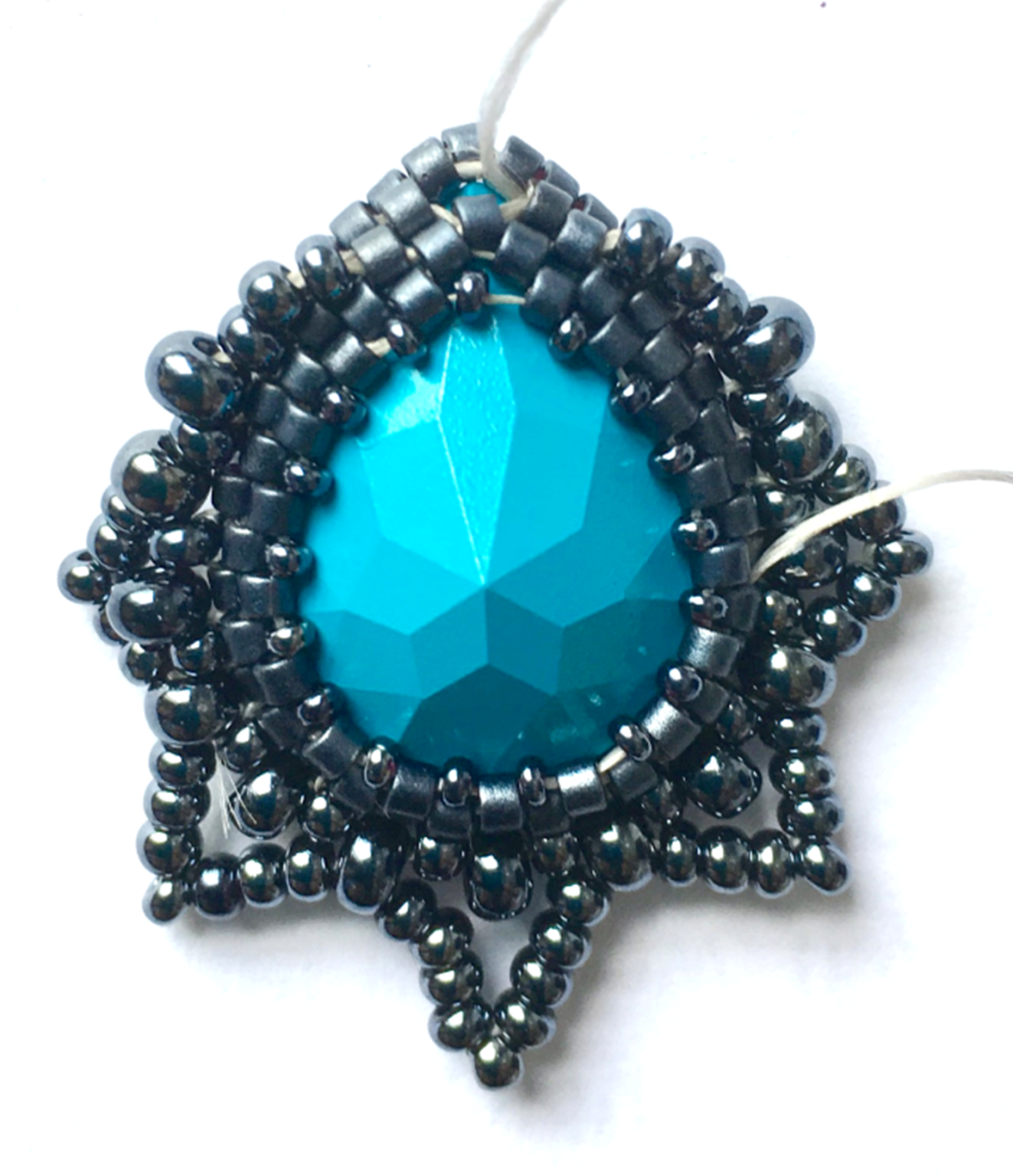Drop Stone Beaded Bezel Pendant - The Bead Shop Nottingham Ltd