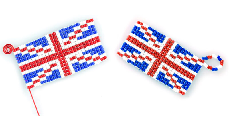 How to make a Beaded Union Jack using square stitch
