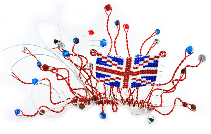 How to make a Beaded Union Jack using square stitch