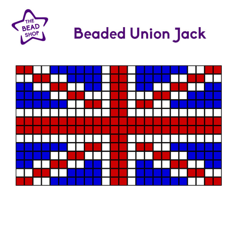 How to make a Beaded Union Jack using square stitch