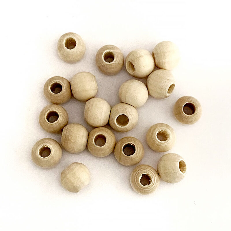 10mm Large Hole Round Natural Wooden Beads - The Bead Shop Nottingham Ltd